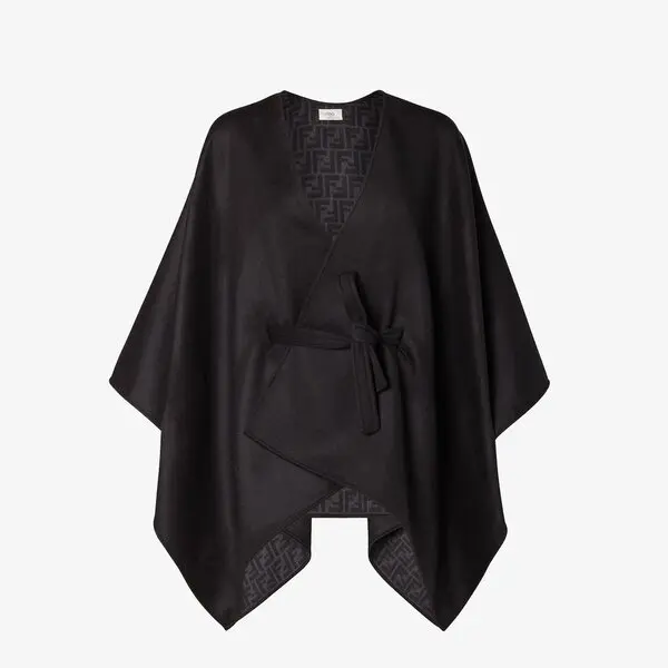 Fendi Wool, Cashmere And Silk Poncho With Belt