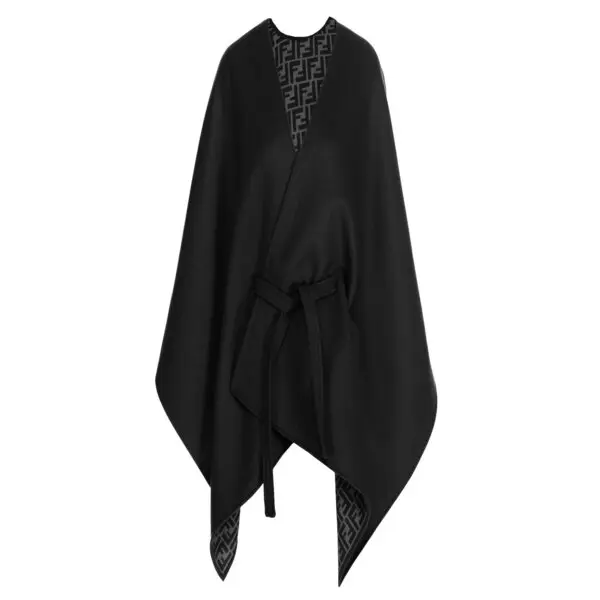 Fendi Wool, Cashmere And Silk Poncho With Belt