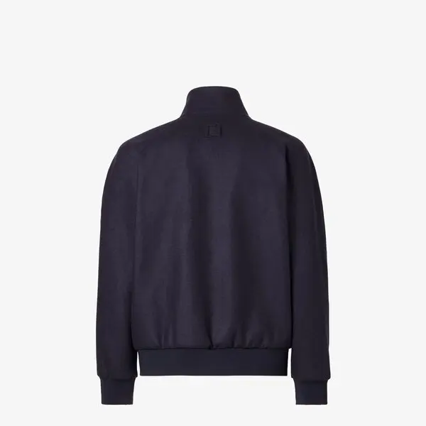 Fendi Cashmere Blouson With Embossed Ff Patch - Blue