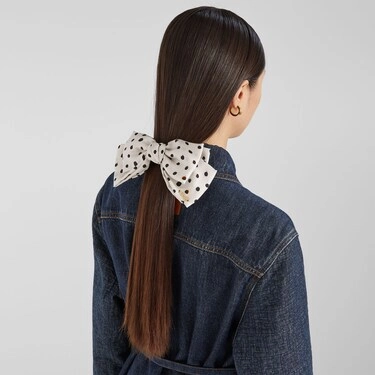 Fendi Ff Motif Silk Hair Clip