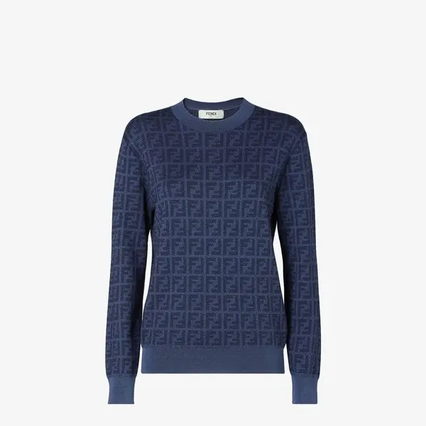 Fendi Ff Motif Wool And Silk Jumper