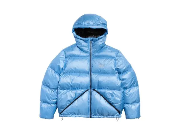 StÜssy Micro Ripstop Down Hooded Parka - Sky Blue