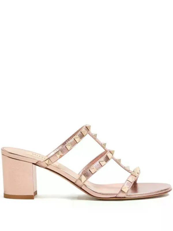 Valentino Garavani Rockstud Laminated Sandals - Pink
