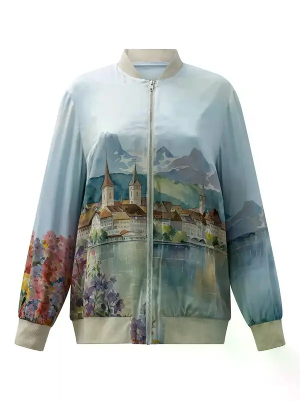 SLEEP NO MORE Printed Zip Jacket