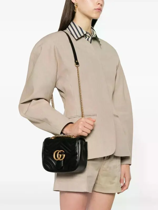 Gucci Mini Gg Marmont Shoulder Bag - Black