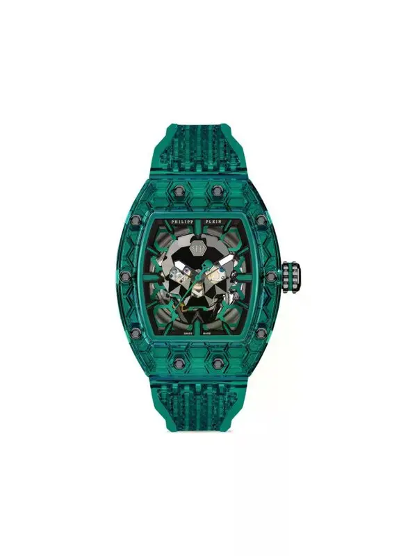 Philipp Plein Crypto King Atomic Emerald 55mm Watch - Silver