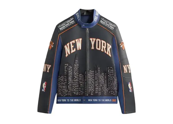 Kith X New York Knicks Leather Moto Jacket