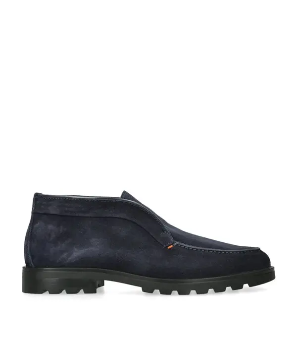 Santoni Suede Detroit Roccia Loafers