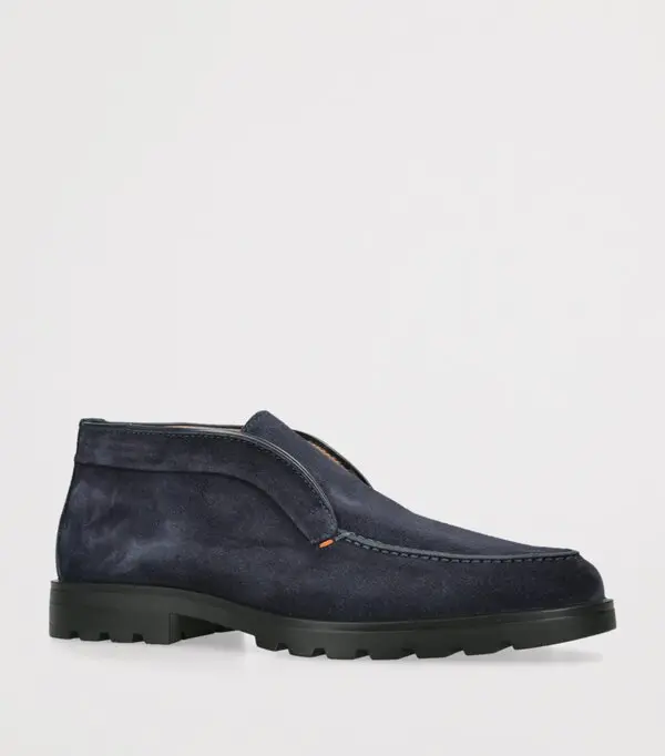 Santoni Suede Detroit Roccia Loafers