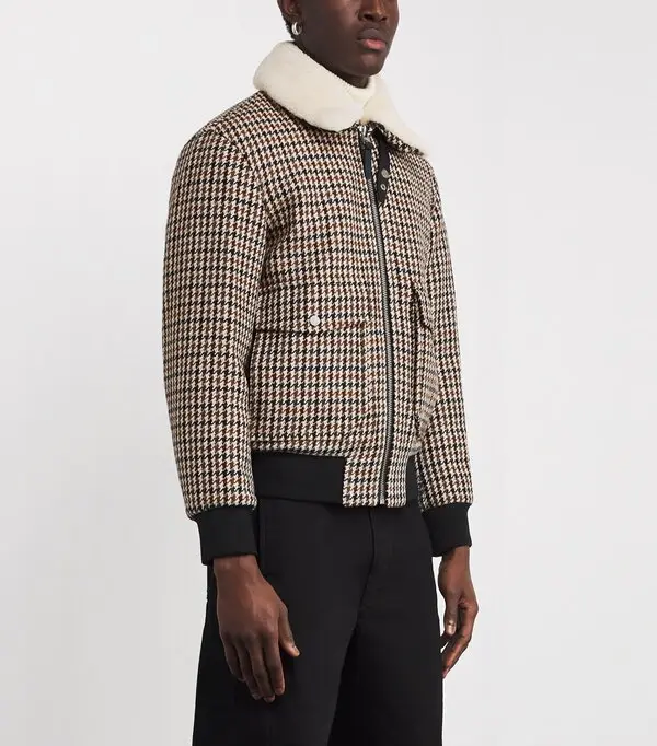 Mackage Houndstooth Wool-blend Bomber Jacket
