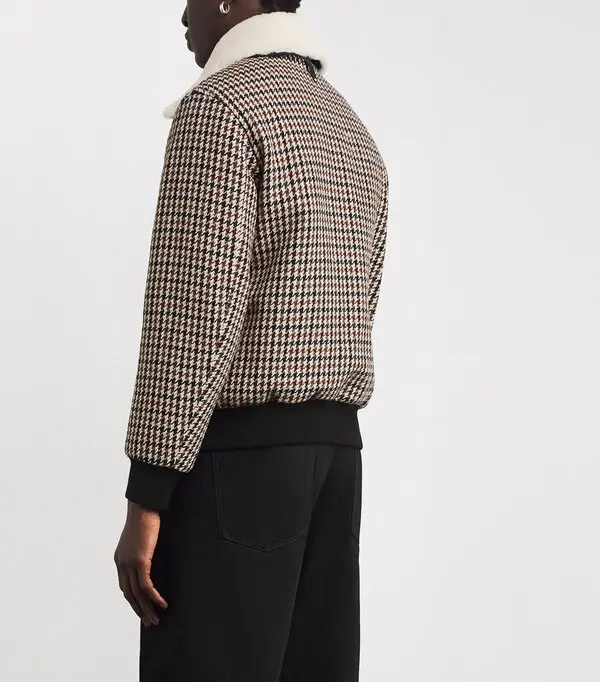 Mackage Houndstooth Wool-blend Bomber Jacket