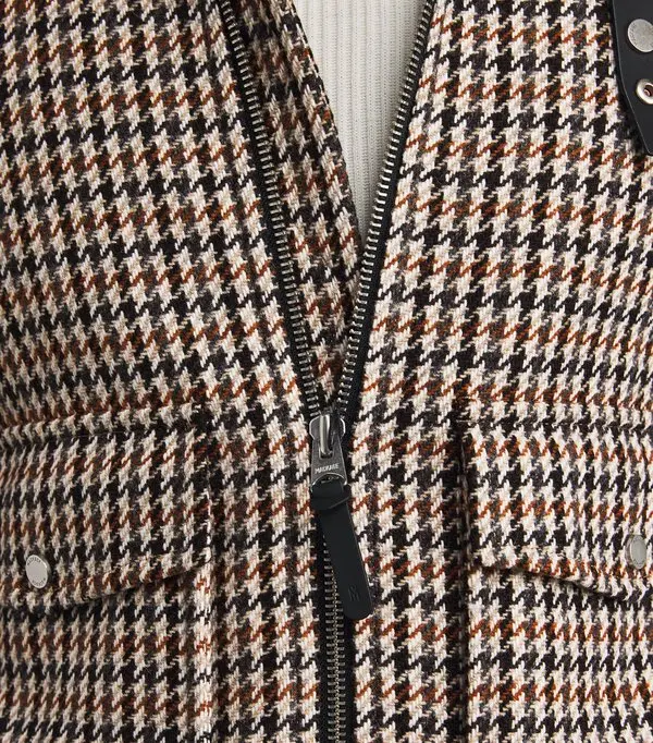 Mackage Houndstooth Wool-blend Bomber Jacket