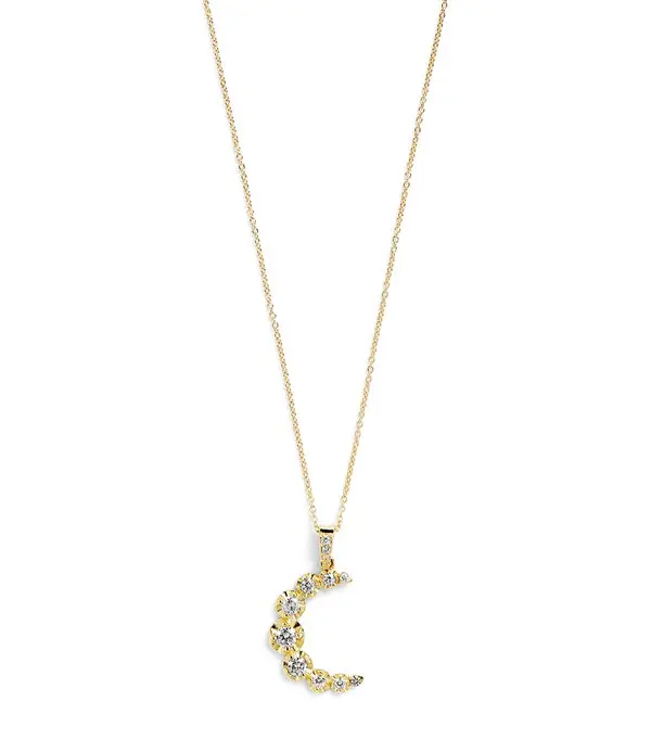 JENNIFER MEYER Diamond And Yellow Moon Pendant Necklace - Gold