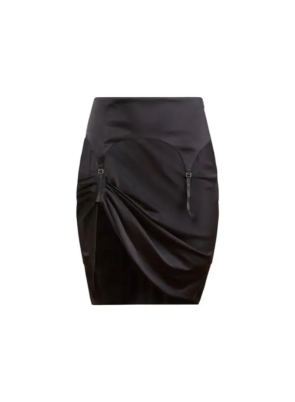 FLEUR DU MAL Silk Garter Skirt
