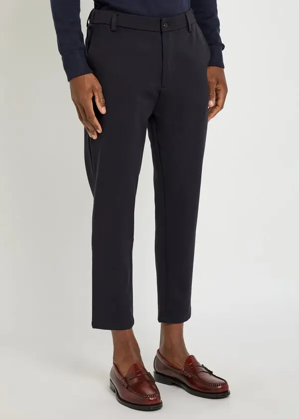RAITH Tapered-leg Woven Trousers - Navy