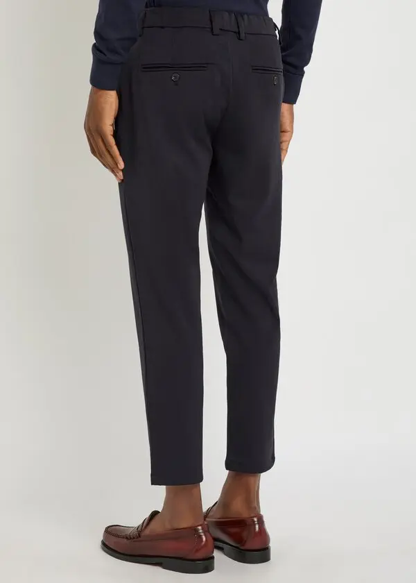 RAITH Tapered-leg Woven Trousers - Navy