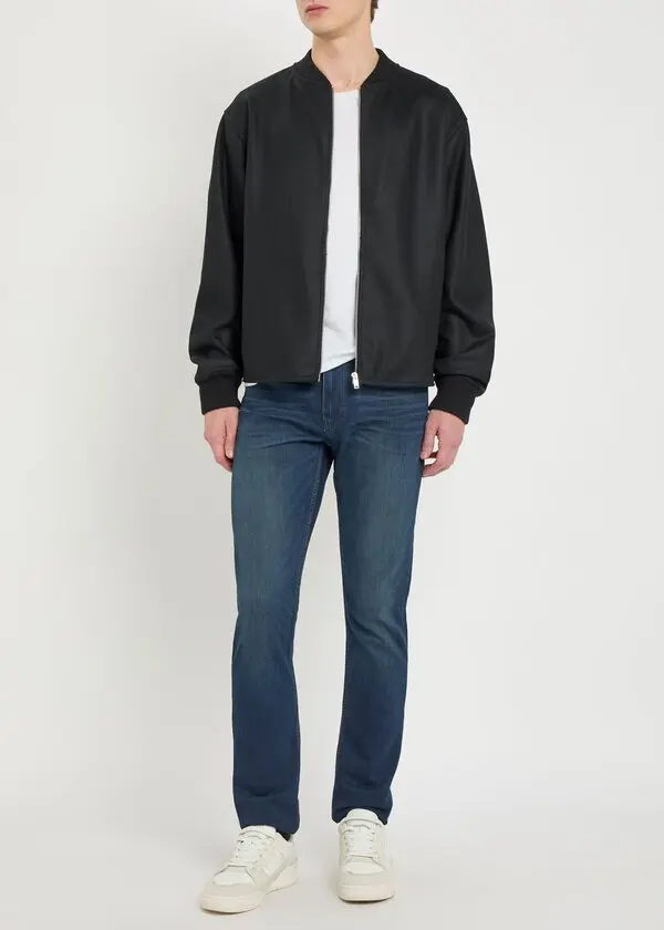 Paige Lennox Slim-leg Denim Jeans - Mid Blu