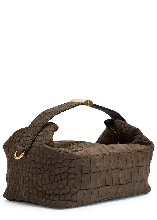 Calvin Klein Crocodile-effect Nubuck Top Handle Bag