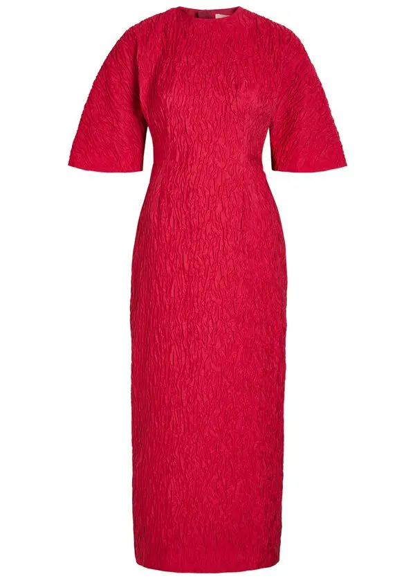ROKSANDA Falah Cloqué Midi Dress - Red