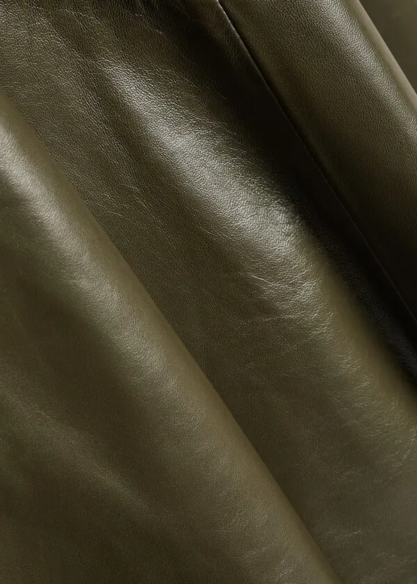 SKIIM Panelled Leather Midi Skirt