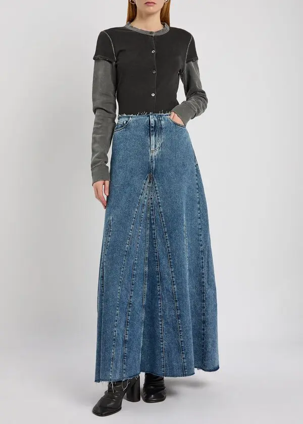 Our Legacy Revel Panelled Denim Maxi Skirt