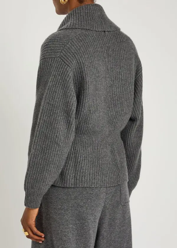 LISA YANG Cashmere Cardigan With Shawl Lapels - Grey
