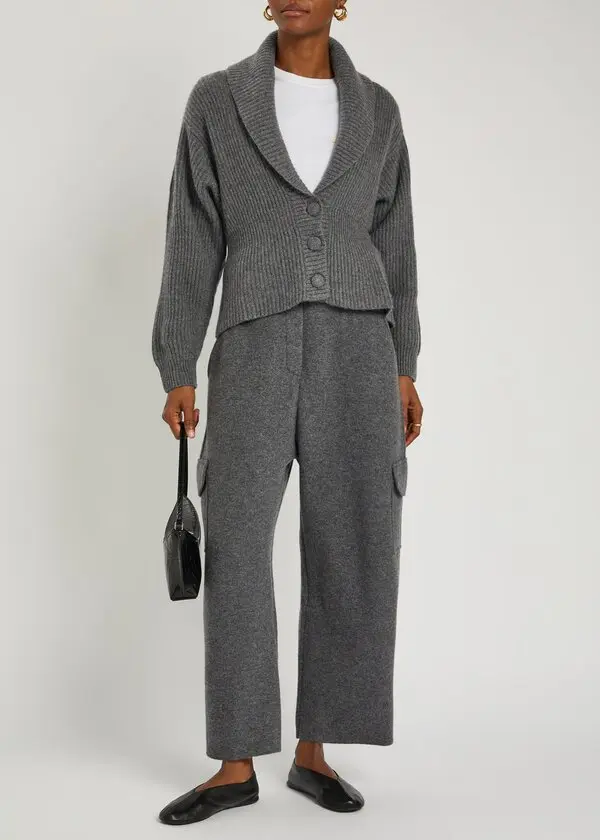 LISA YANG Cashmere Cardigan With Shawl Lapels - Grey