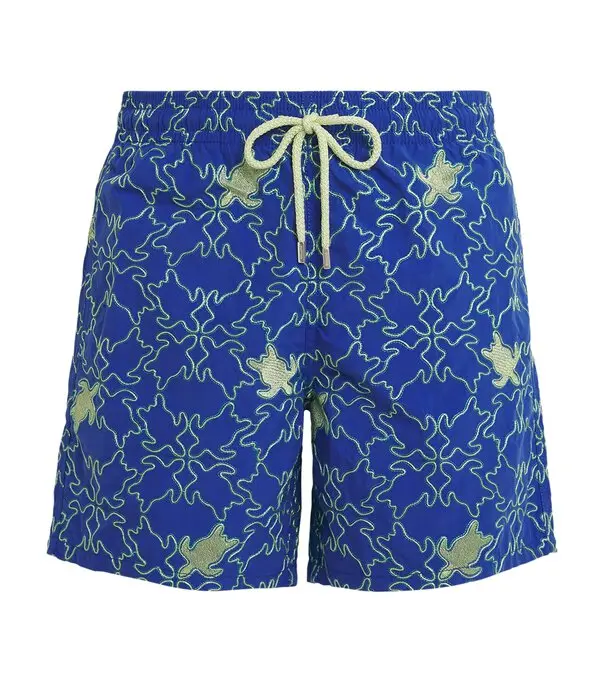 Vilebrequin Embroidered Turtle Mistral Swim Shorts - Blue