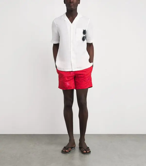Vilebrequin Embroidered Turtle Mistral Swim Shorts - Red