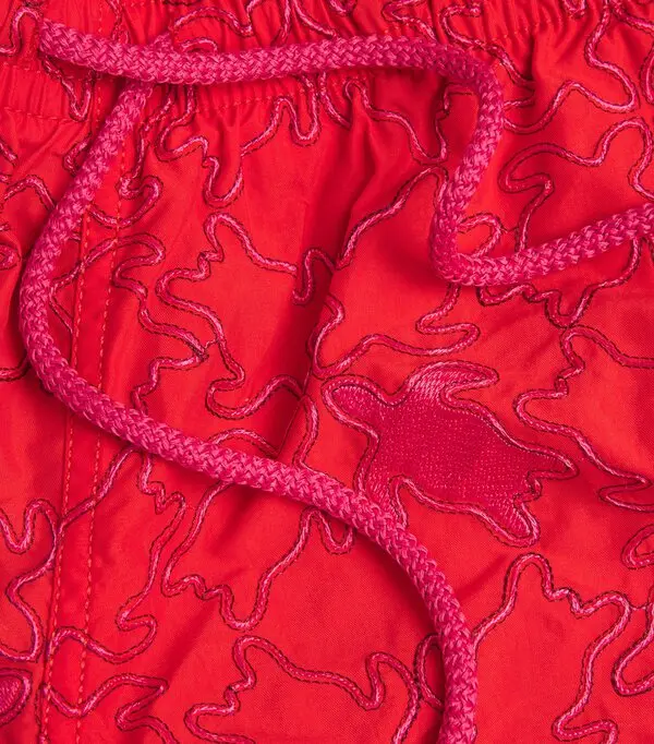 Vilebrequin Embroidered Turtle Mistral Swim Shorts - Red