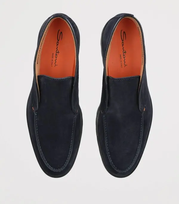 Santoni Suede Detroit Roccia Loafers