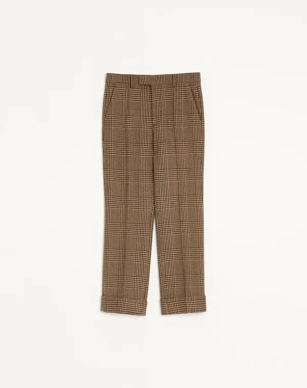 Valentino Garavani Glen Plaid Wool Trousers