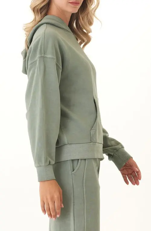 THREADS 4 THOUGHT Mineral Wash Cotton Blend Fleece Hoodie - Wasabi