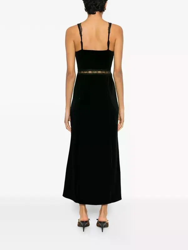 NEVER FULLY DRESSED Lace-panel Midi Dress