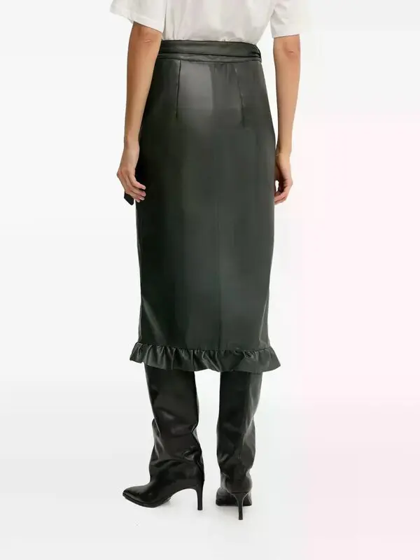 NEVER FULLY DRESSED Ruffled Wrap Midi Skirt