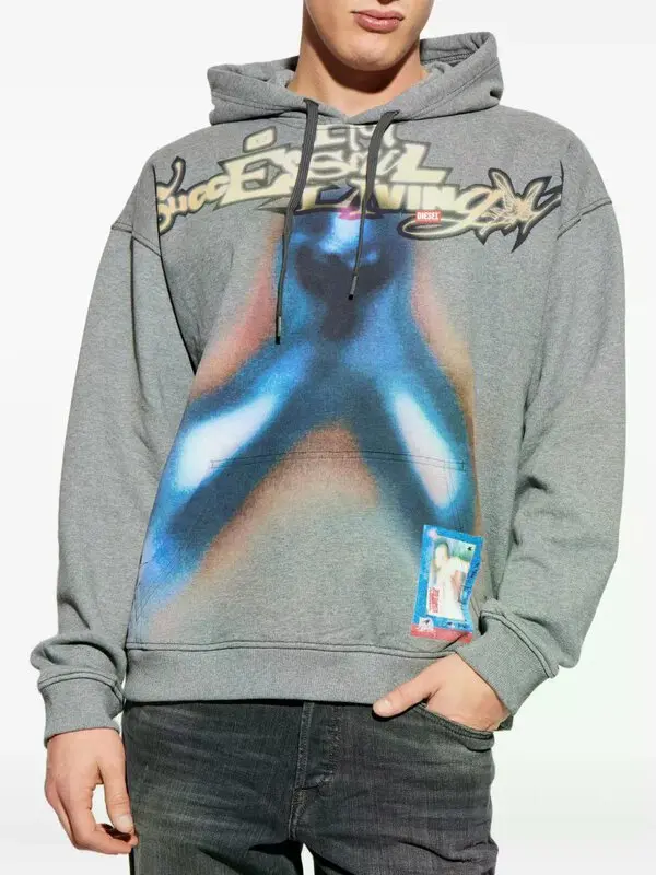 DIESEL® S-boxt Graphic Hoodie - Grey