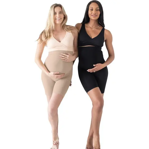 KINDRED BRAVELY Seamless Maternity No Rub Short - Black & Beige
