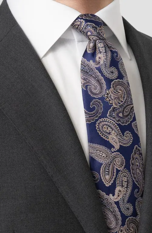 Eton Paisley Jacquard Silk Neck Tie