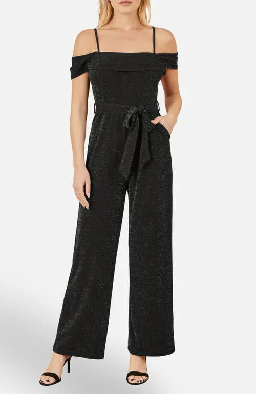 YUMI Stretch Bardot Jumpsuit - Black