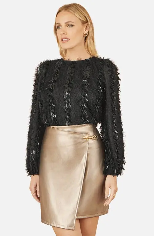 YUMI Sequin Long Sleeve Top