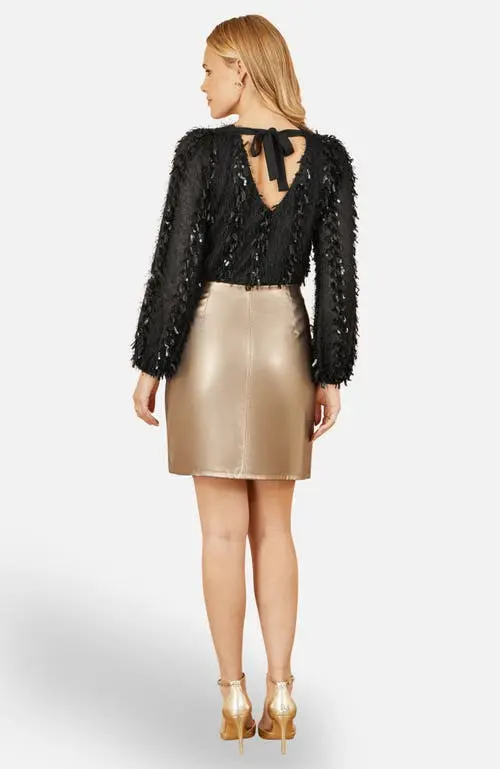 YUMI Sequin Long Sleeve Top