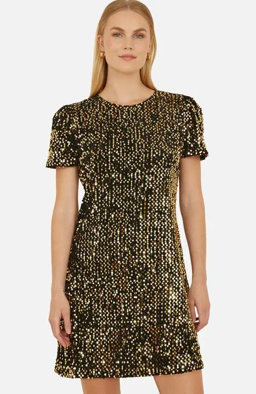 Yumi Sequin Tunic Mini Dress In Gold - 20% Off | Editorialist