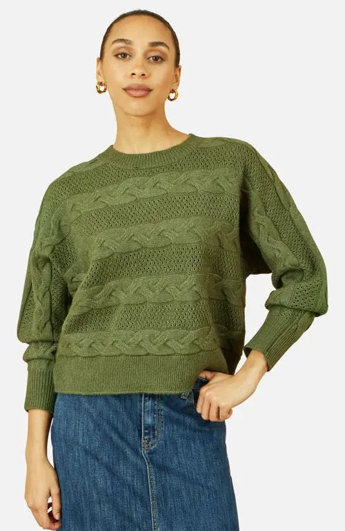 YUMI Cable Knit Relaxed Fit Jumper