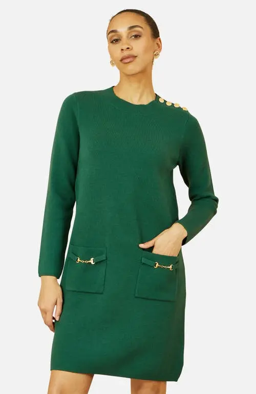 YUMI Tunic Sweater Dress - Green