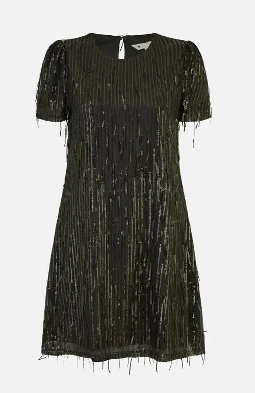 YUMI Sequin Tunic Dress - Black