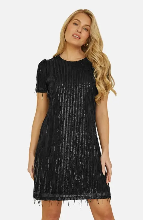 YUMI Sequin Tunic Dress - Black