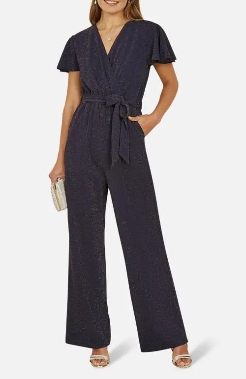 YUMI Sparkle Stretch Wrap Over Jumpsuit