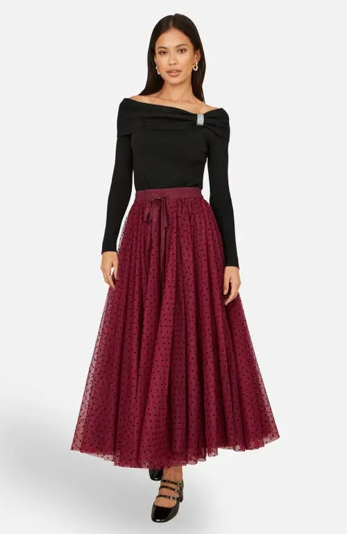 YUMI Rhinestone Diamante Bardot Neck Jumper - Black