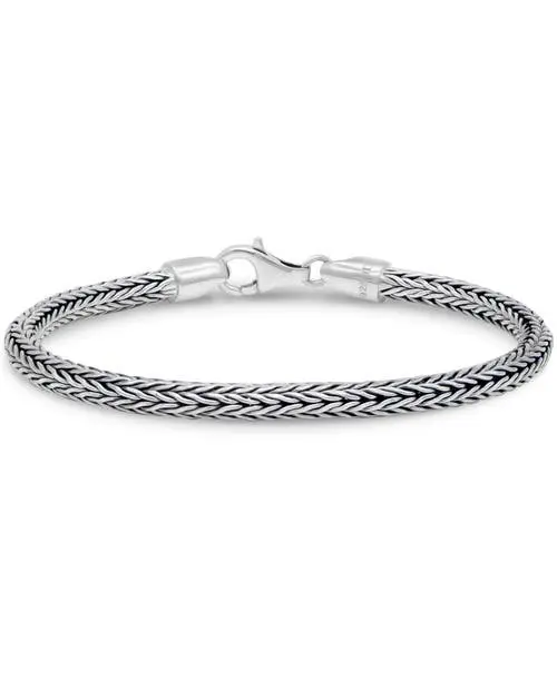 DEVATA Sterling Foxtail Chain Bracelet - Silver