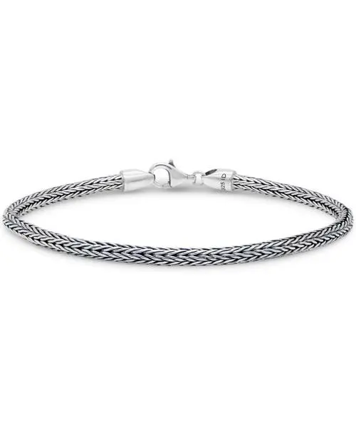 DEVATA Sterling Foxtail Chain Bracelet - Silver